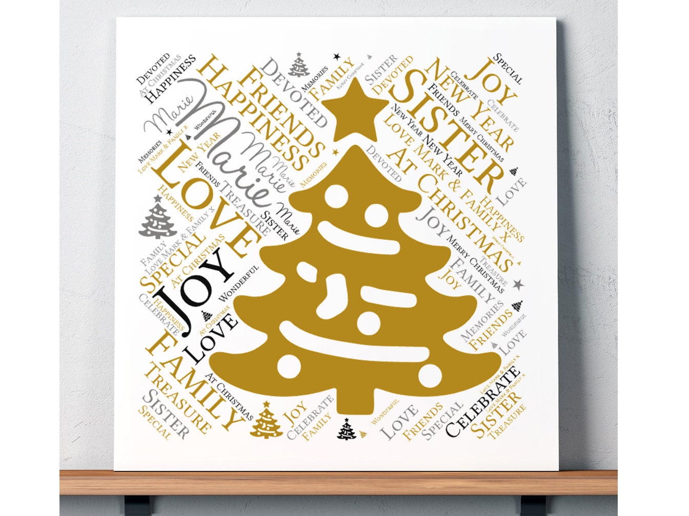 Christmas Word Art Card Christmas Tree Word Art Print Own | Etsy UK