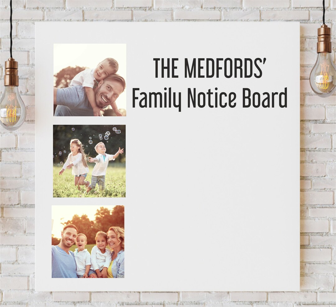 Personalised Photo Family Memo Notice Board | Family Notes | Wipeboard ...