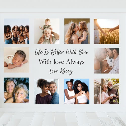 Framed Personalised Photo Collage With Your Own Message 6 - Etsy UK