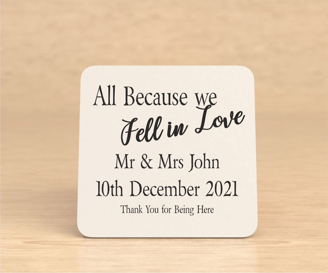 Personalised Square Wedding Favour Token Wedding Gifts Wedding Tags ...