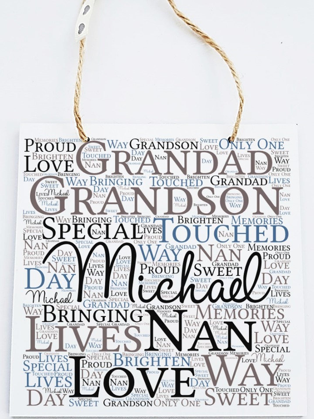 Personalised Grandson Word Art Wood Plaque Gift for Grandson Special ...