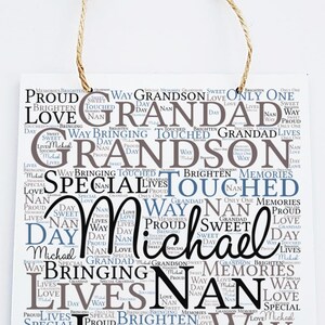 Personalised Grandson Word Art Wood Plaque Gift for Grandson Special ...