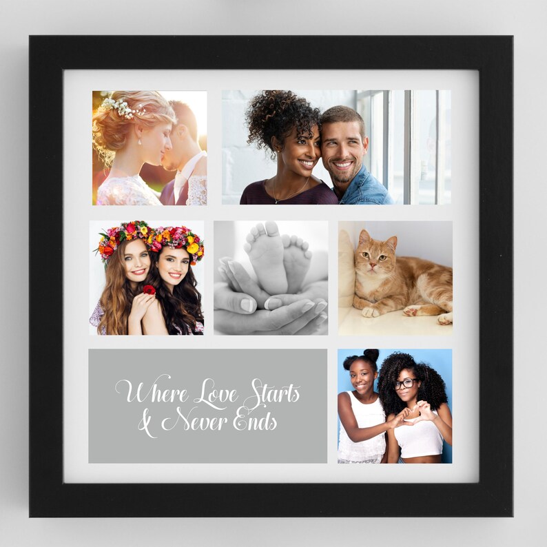Framed Personalised Photo Collage With Your Own Message 6 - Etsy UK