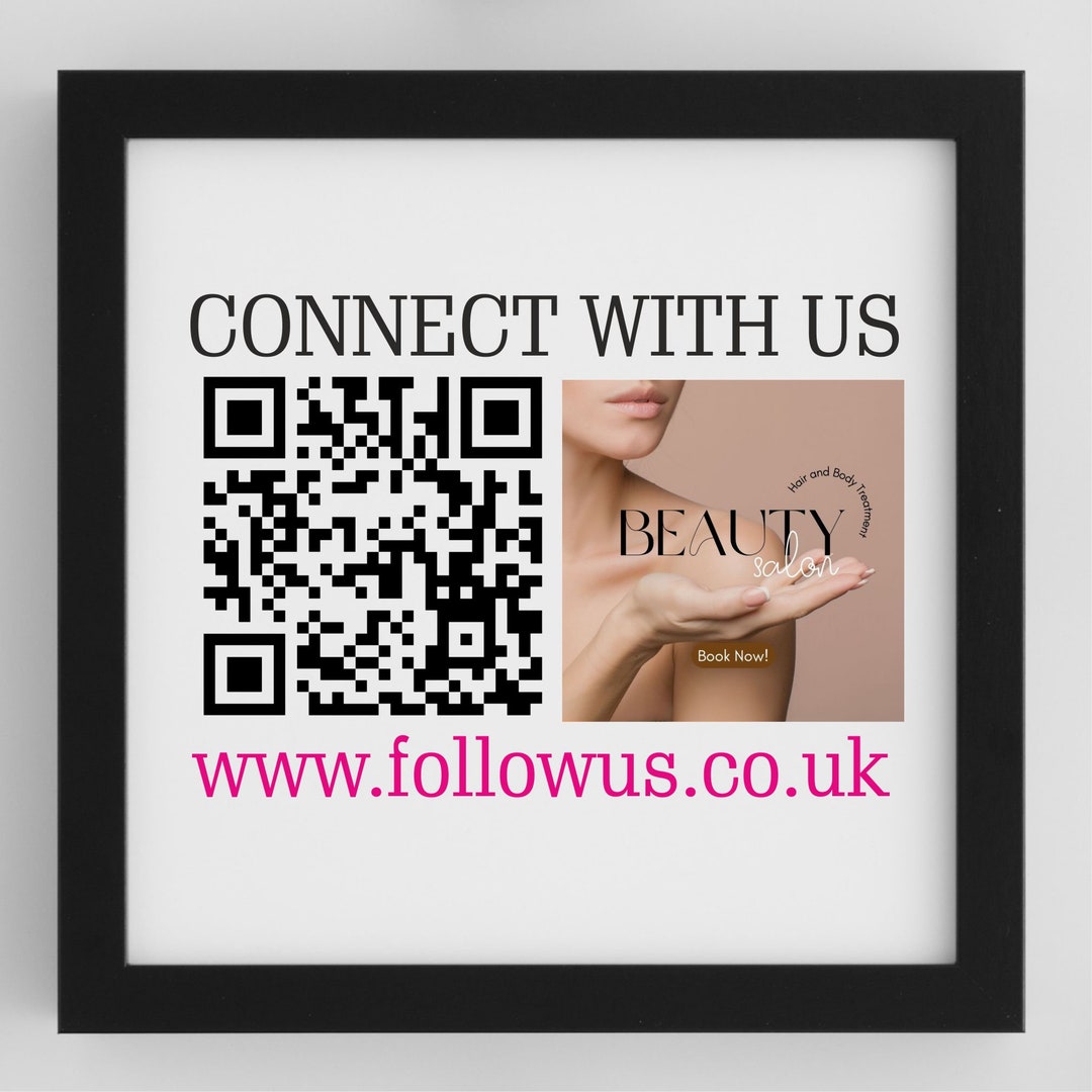 Link-hub FOLLOW US Scan Me Custom QR Code Frame | Social Media ...