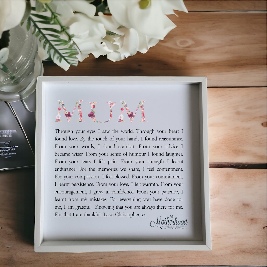 Personalised Mum Poem Framed Ceramic Plaque Gift for Mom Special Mum ...