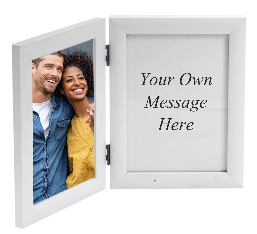 Personalised Twin Photo Frame Own Image & Message Custom Text | Any ...