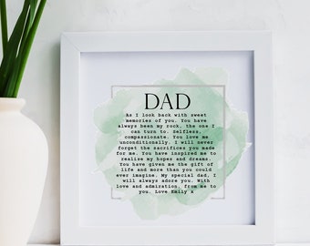 DAD Personalised Gift Thank You Poem Thank You Dad Gifts for Dad ...