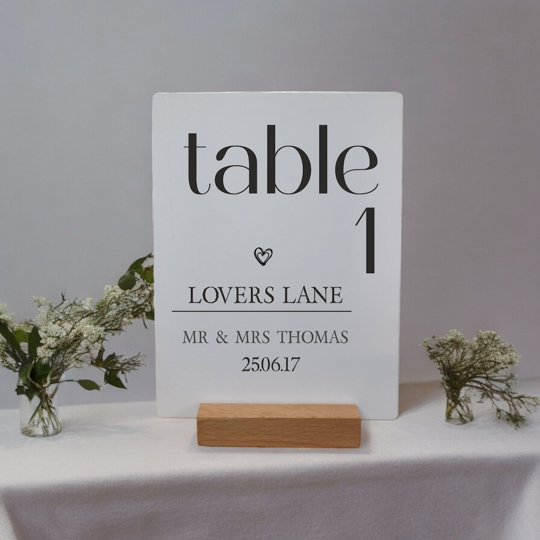 Personalised Metal Table Signs | Wedding Sign | Anniversary Sign ...