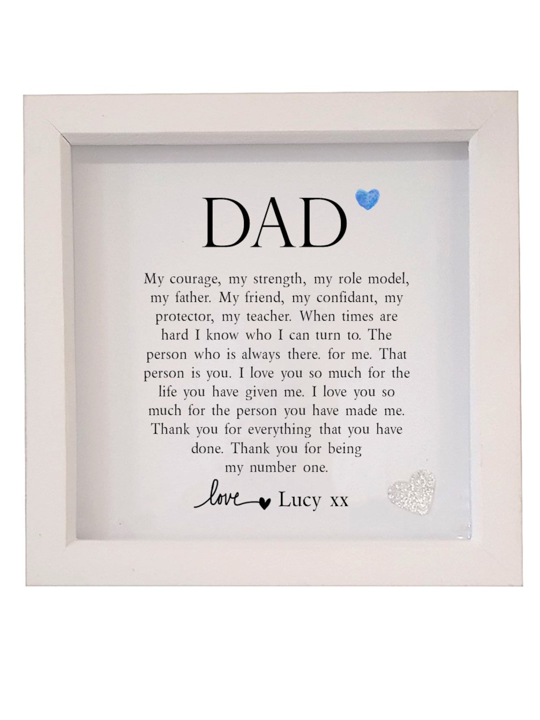 Personalised Dad Box Framed Poem Gift for Dad Father Poem Dad Poem ...
