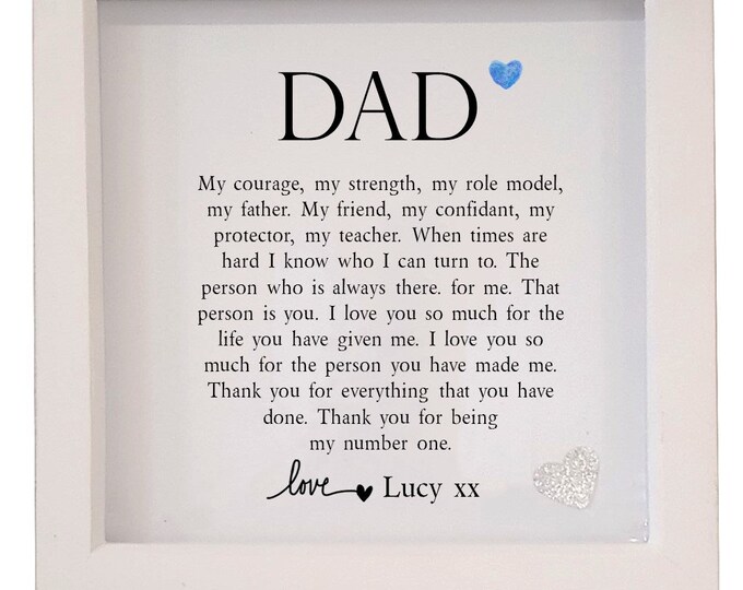 Personalised Dad Box Framed Poem Gift for Dad Father Poem Dad Poem ...
