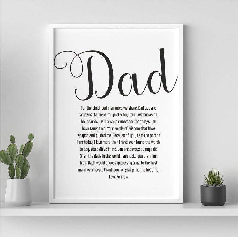 My First Love Framed Dad Poem I Personalised Gift for Dad - Etsy