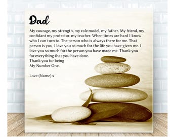 DAD Personalised Gift Thank You Poem Thank You Dad Gifts for Dad ...