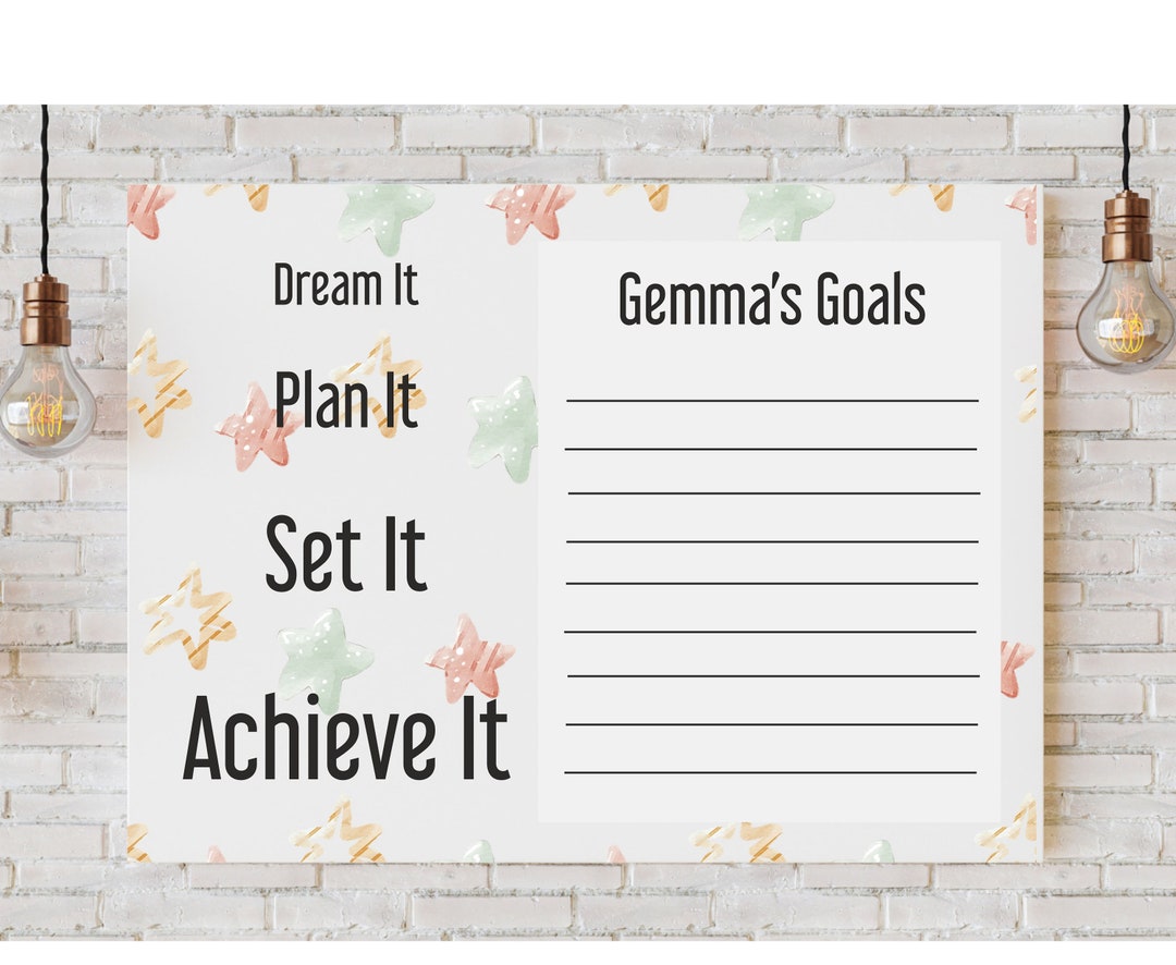 Personalised Goal Setting Planner | Metal Noteboard | Framed | Unframed ...