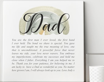 DAD Personalised Gift Thank You Poem Thank You Dad Gifts for Dad ...