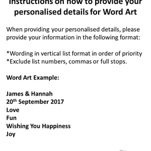 Personalised Word Art Card Word Art Print Own Wording Own Colours ...