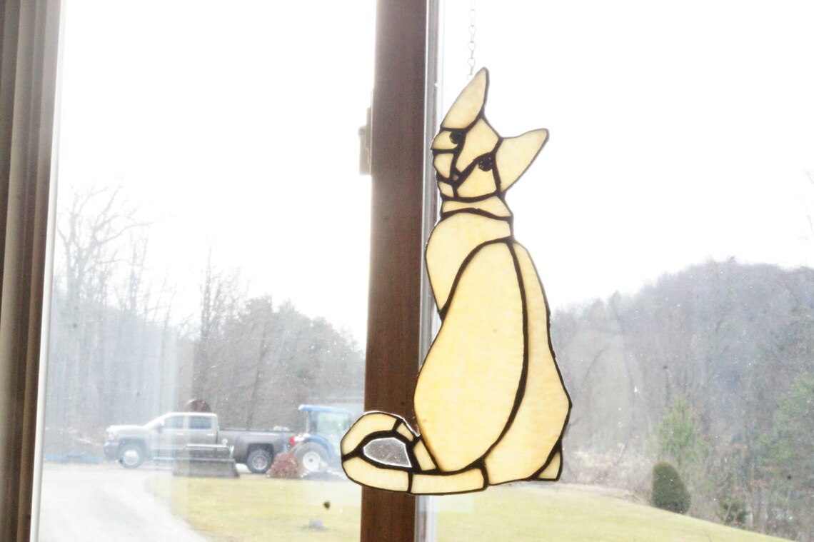 Stained Glass Cat Etsy