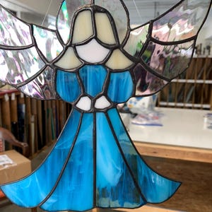 Light Blue Stained Glass Angel - Etsy