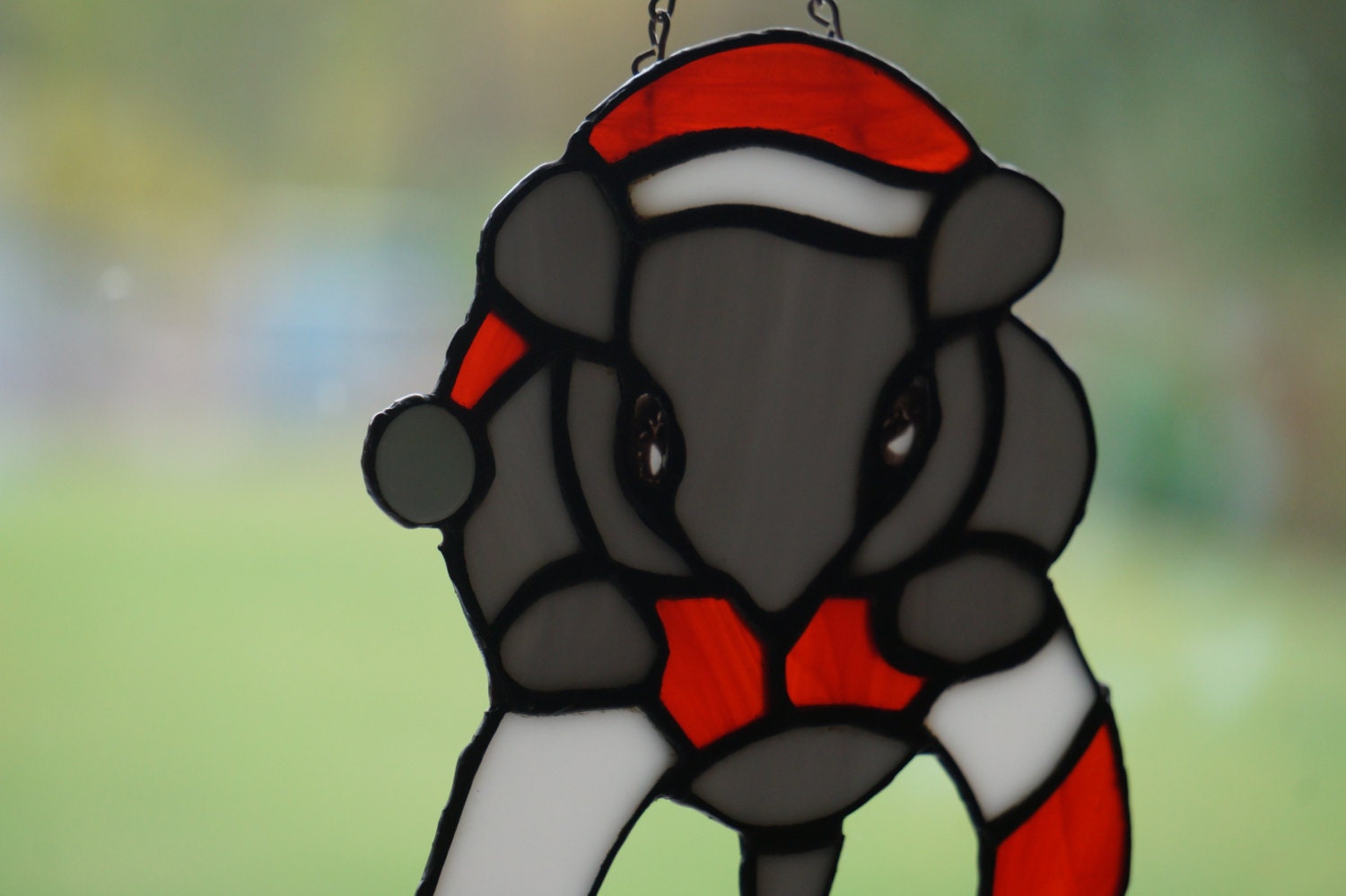 Stained Glass Christmas Mouse Suncatcher - Etsy