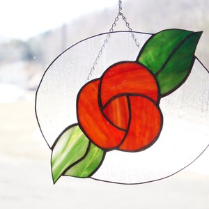 Victorian Rose Stained Glass Window Panel - Etsy