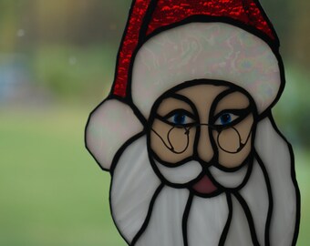 Stained Glass Santa Face - Etsy