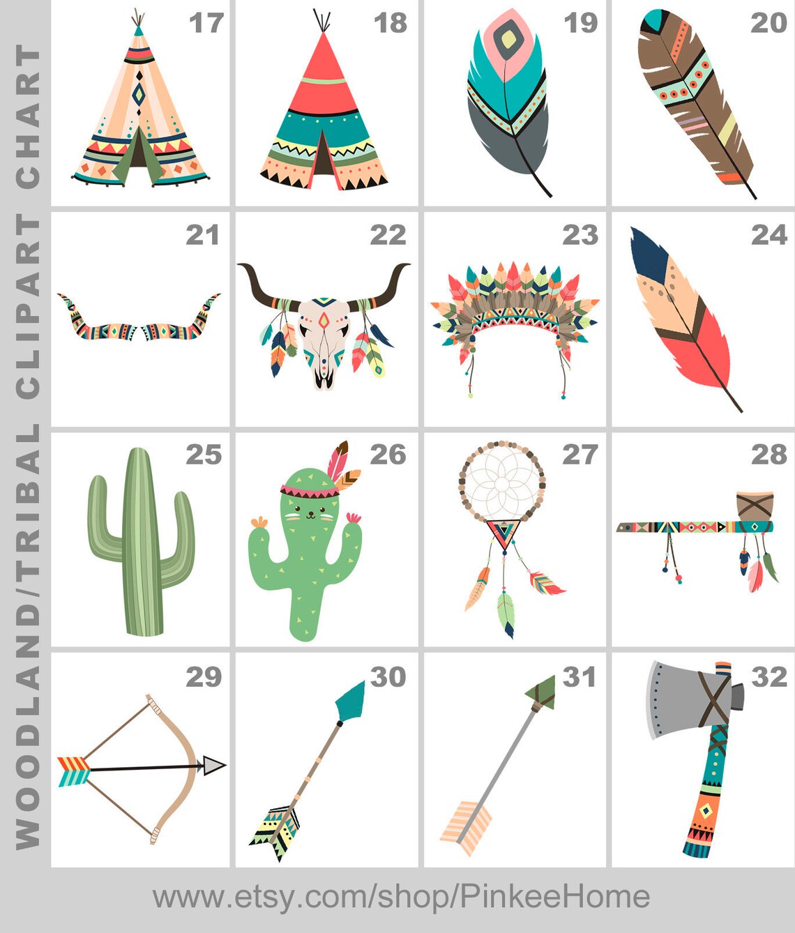 Tribal Woodland Kids Wall Decor Tribal Animals Nursery Art - Etsy