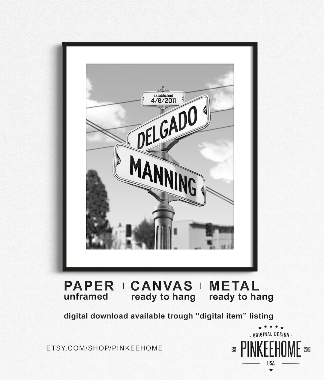 Personalized Street Sign Intersection Print: Wedding Date & Names - Etsy