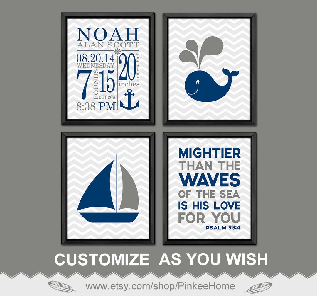 Nautical Baby Room Decor, Christian Nursery Decor, Nautical Baby Boy ...