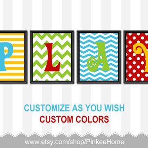 Modern Playroom Art, Boy Nursery, PLAY Sign, Playroom Decor, Kids ...