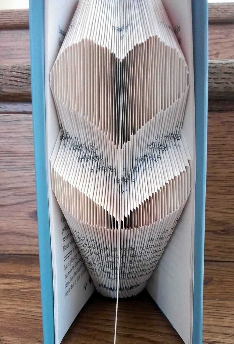 HEART FLOWER Book Folding Pattern | Folded Book Art Template | Digital ...