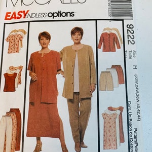Sewing Pattern 9222 Mccall Women Size 22w-44w - Etsy