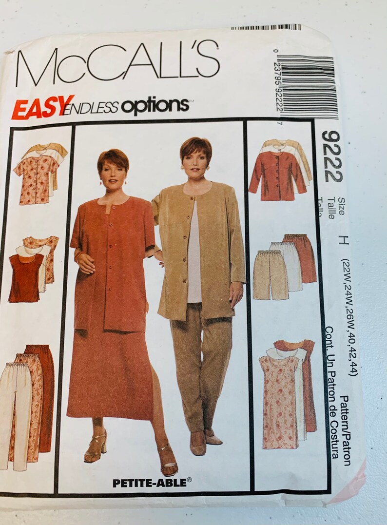 Sewing Pattern 9222 Mccall Women Size 22w-44w - Etsy