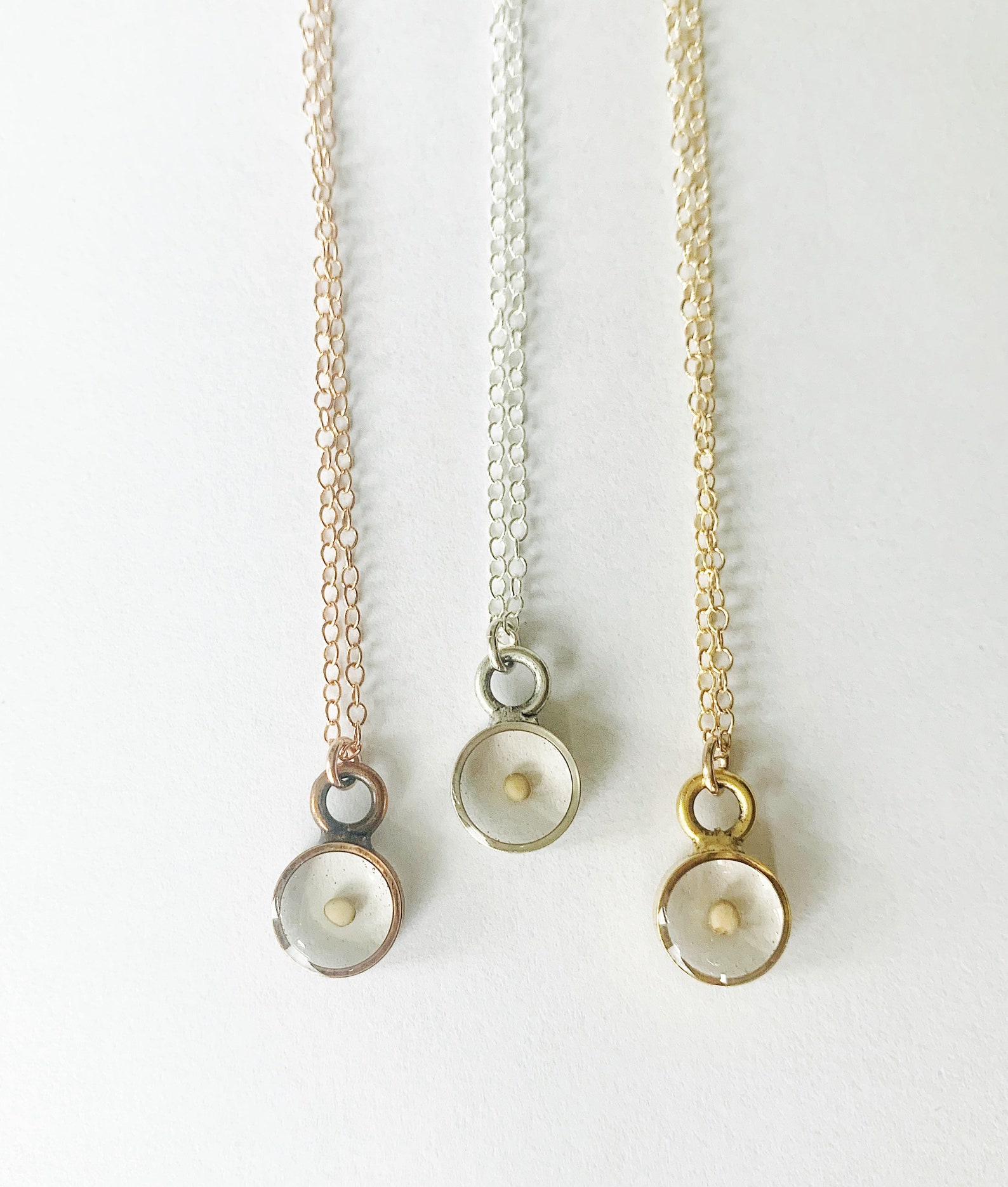 Round FAITH as a Mustard Seed Necklace. Small Dainty - Etsy