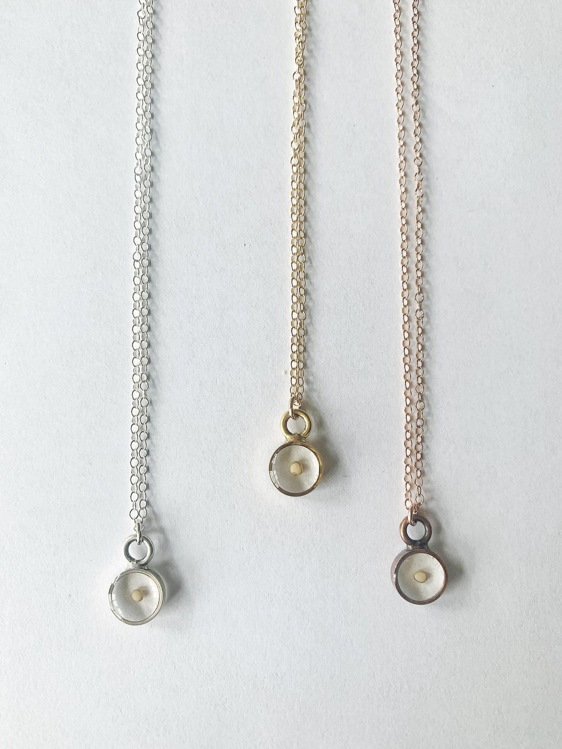 Round FAITH as a Mustard Seed Necklace. Small Dainty - Etsy