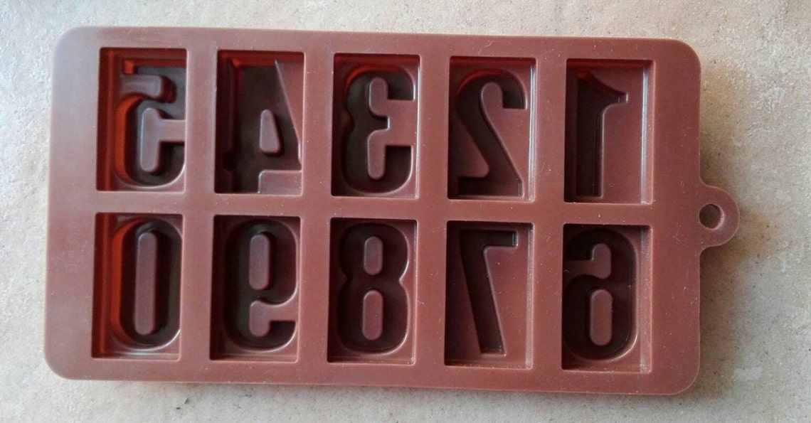 Silicone mold with number from 0 to 9. Plasters Fondant | Etsy