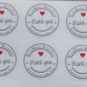 30 35mm Stickers Labels Round With Inscription handmade - Etsy