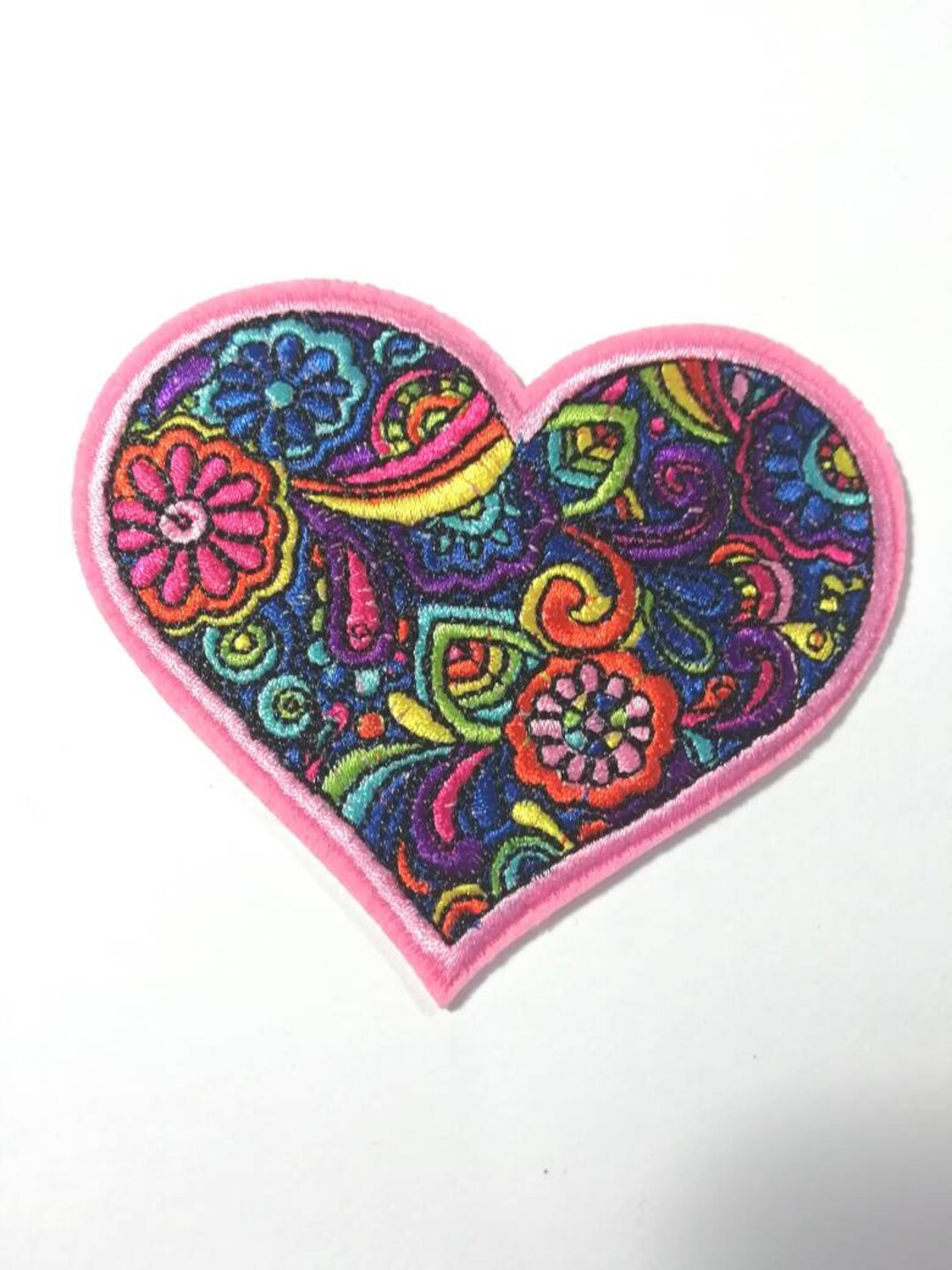 Big Heart Patch Mandala Thermoadhesive Patch Application. Fixing With ...