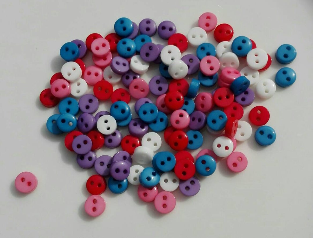 100 Buttons Acrylic Mixed Colors 2 Holes 6mm - Etsy