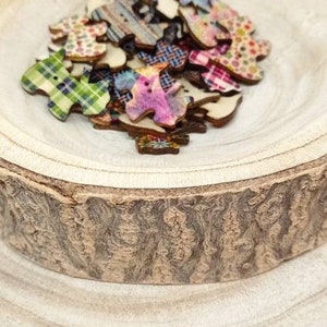 15 Wooden Buttons Shaped of Dog in Fantasy Mixed 28x21mm - Etsy