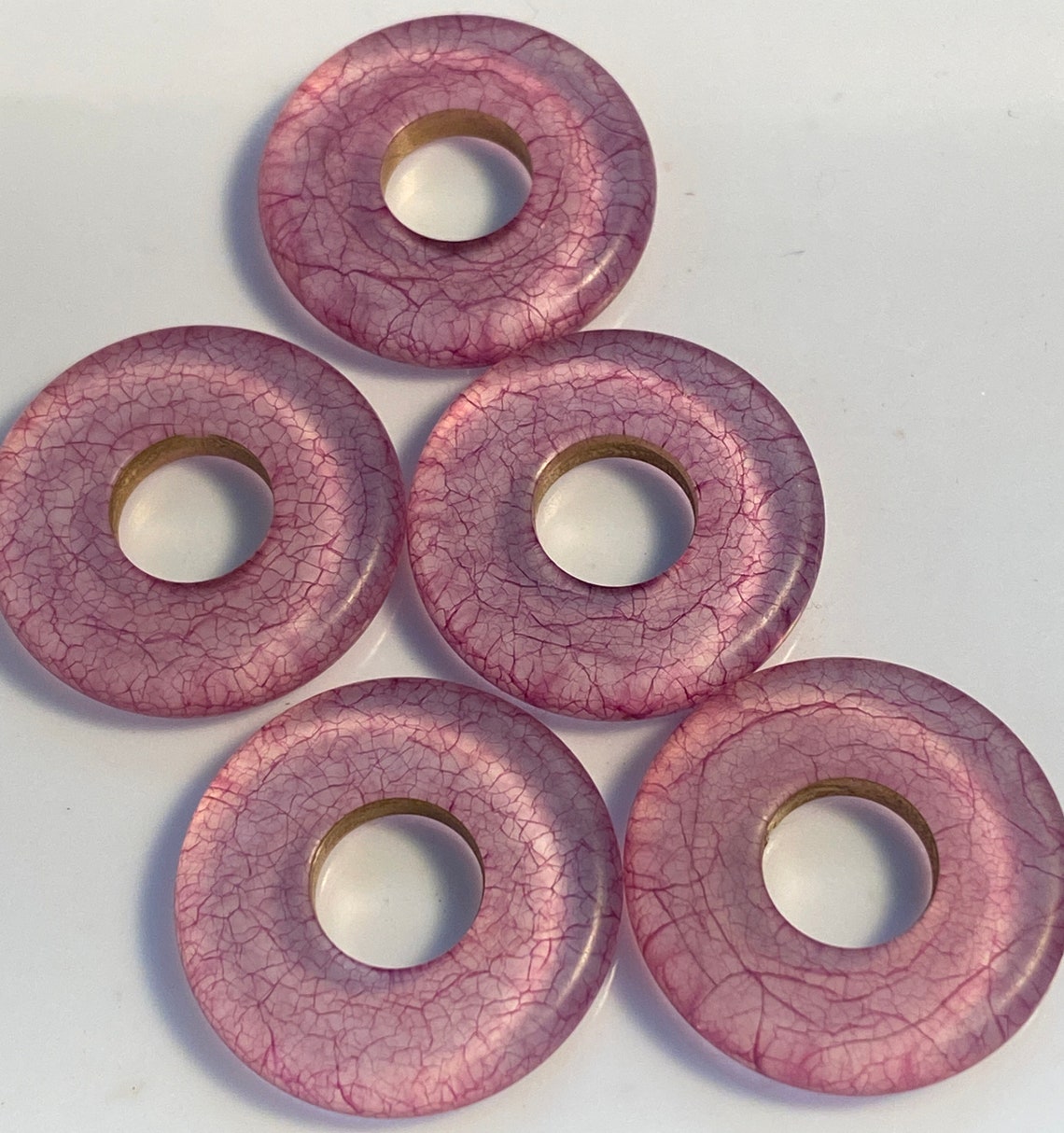 Flat donut shape beads 25 mm beads acrylic | Etsy