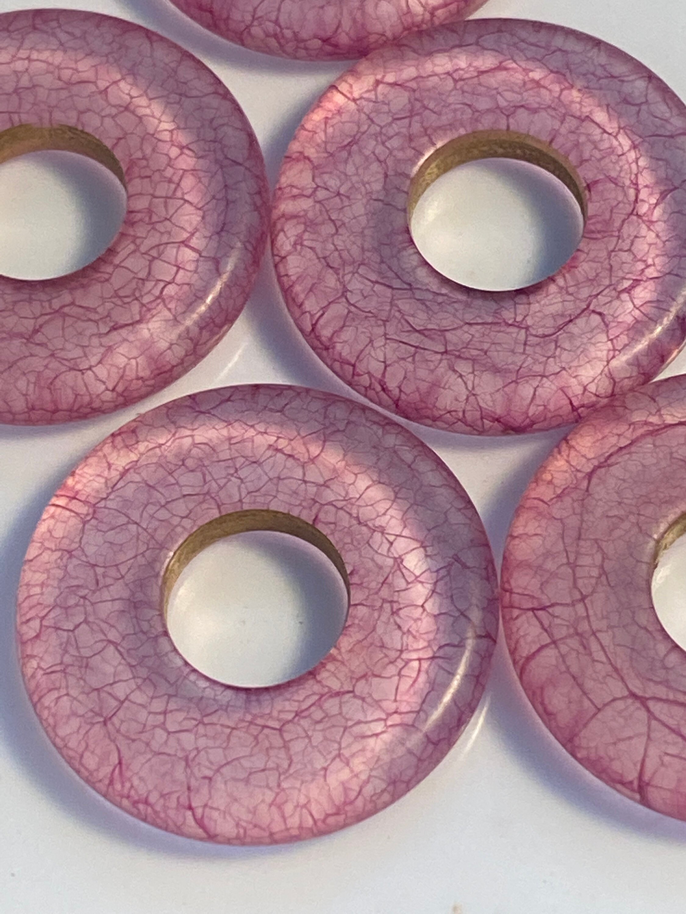 Flat donut shape beads 25 mm beads acrylic | Etsy