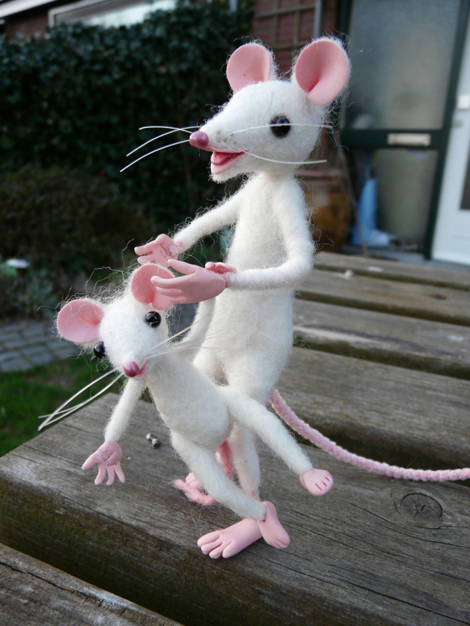 Felted Mice. Needle Felted Merino Wool. Lovely Mama and Baby Mouse With ...