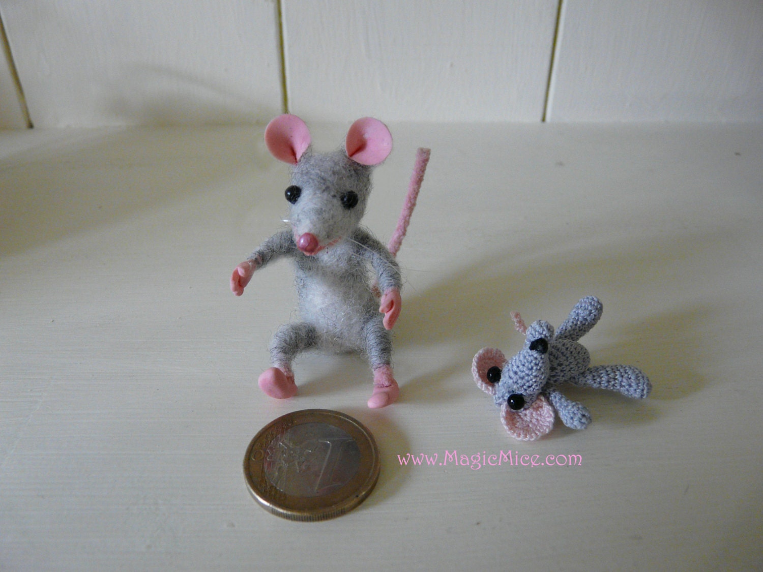 Felted Baby Mouse With Dolly and Antique Tin Litho Pram - Etsy