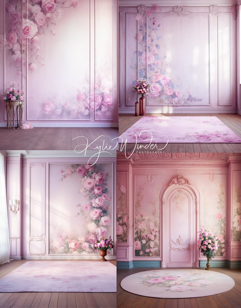 Pink Digital Backdrop, Portrait Backdrop, Fine Art Texture, Photography ...