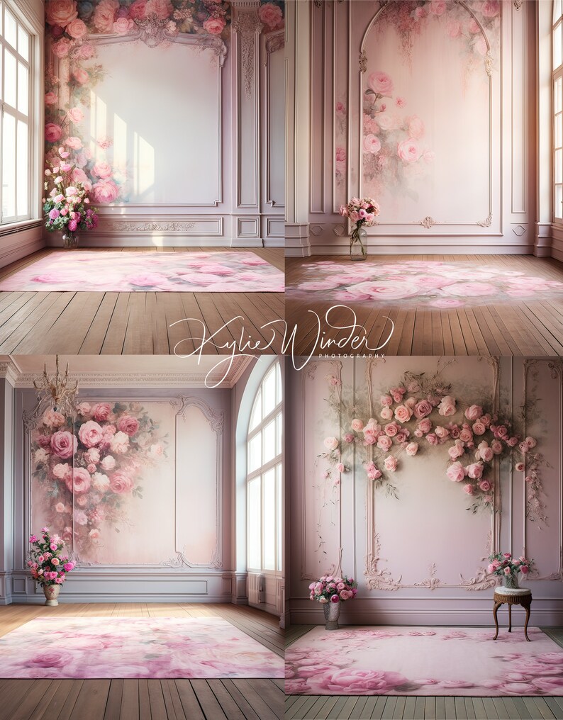 36 Digital Backdrops, Pastels, Portrait Backdrop, Beautiful Room ...
