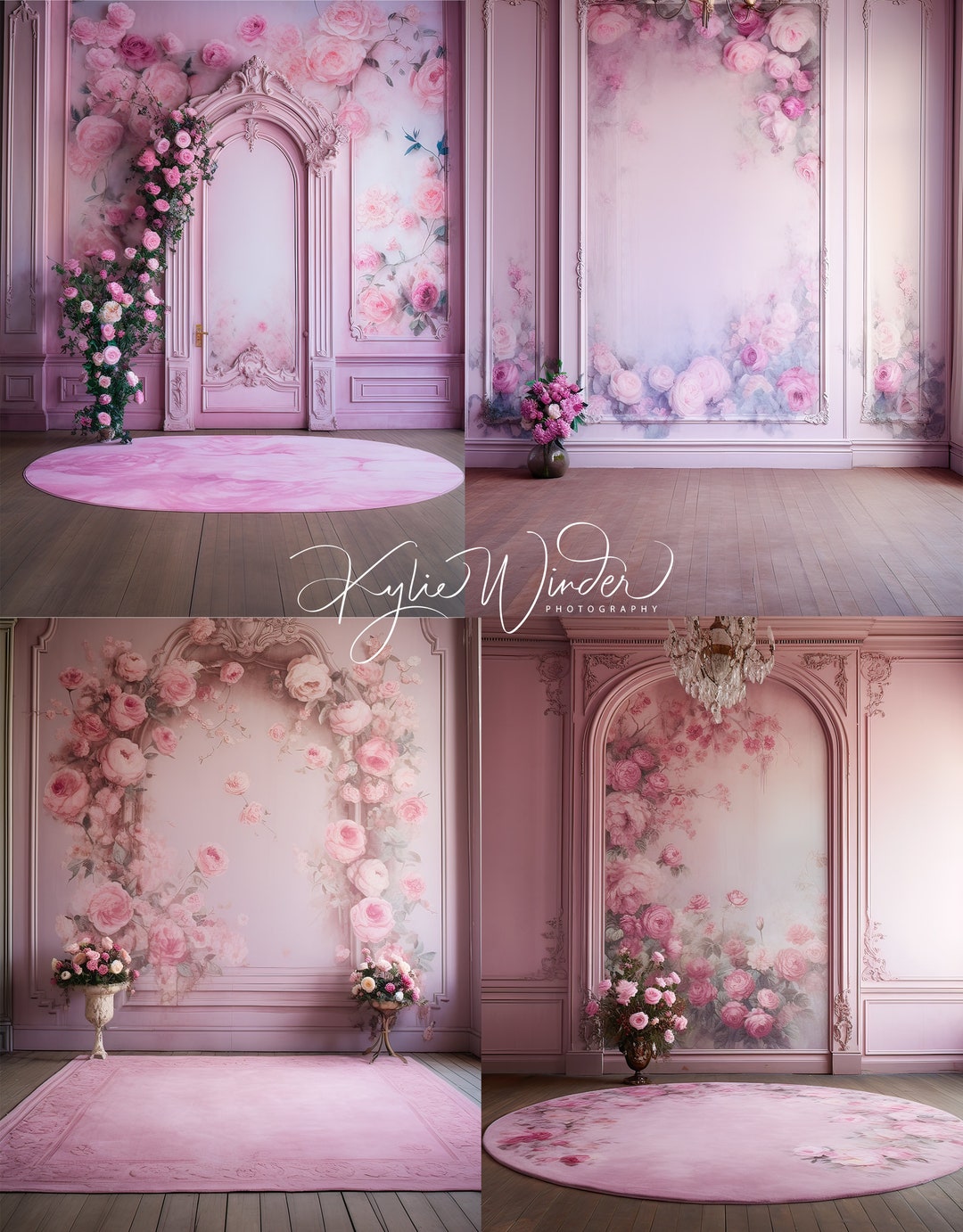 Pink Digital Backdrop, Portrait Backdrop, Fine Art Texture, Photography ...