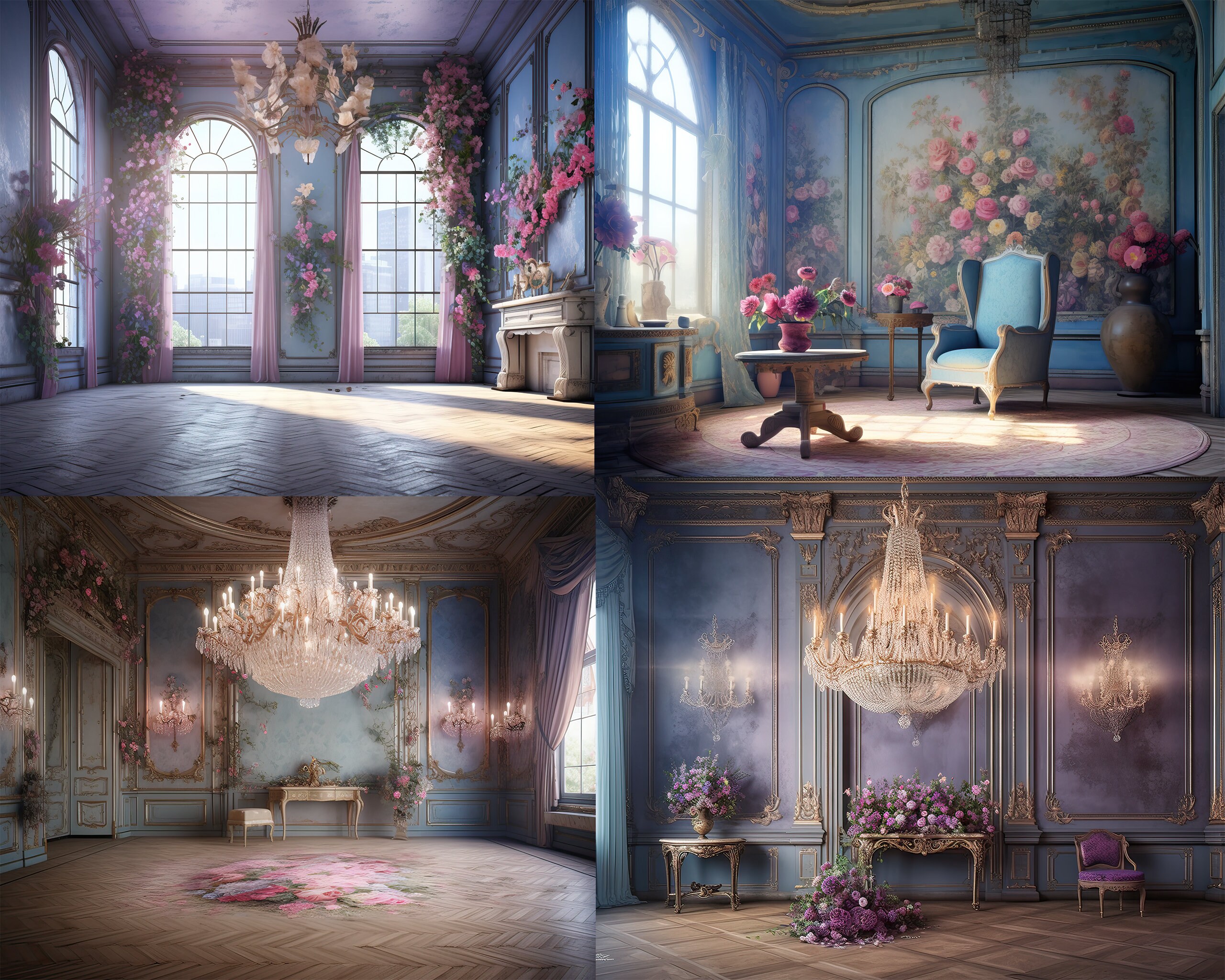 25 Digital Backdrops, Portrait Backdrop, Beautiful Garden Floral ...