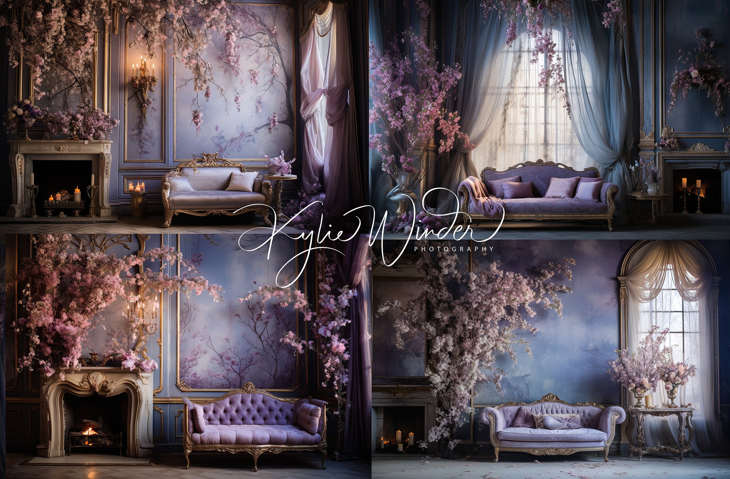 40 Digital Backdrops, Portrait Backdrop, Beautiful Room Digital ...