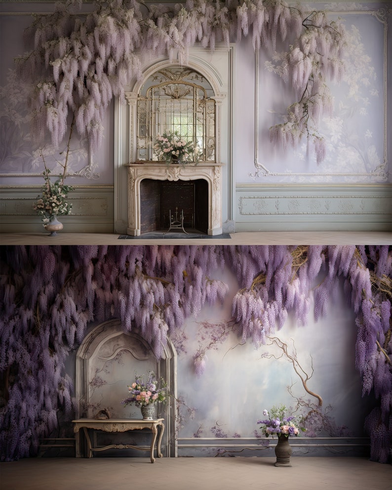 Lilac Digital Backdrop: for Maternity and Portrait Photography. Floral ...