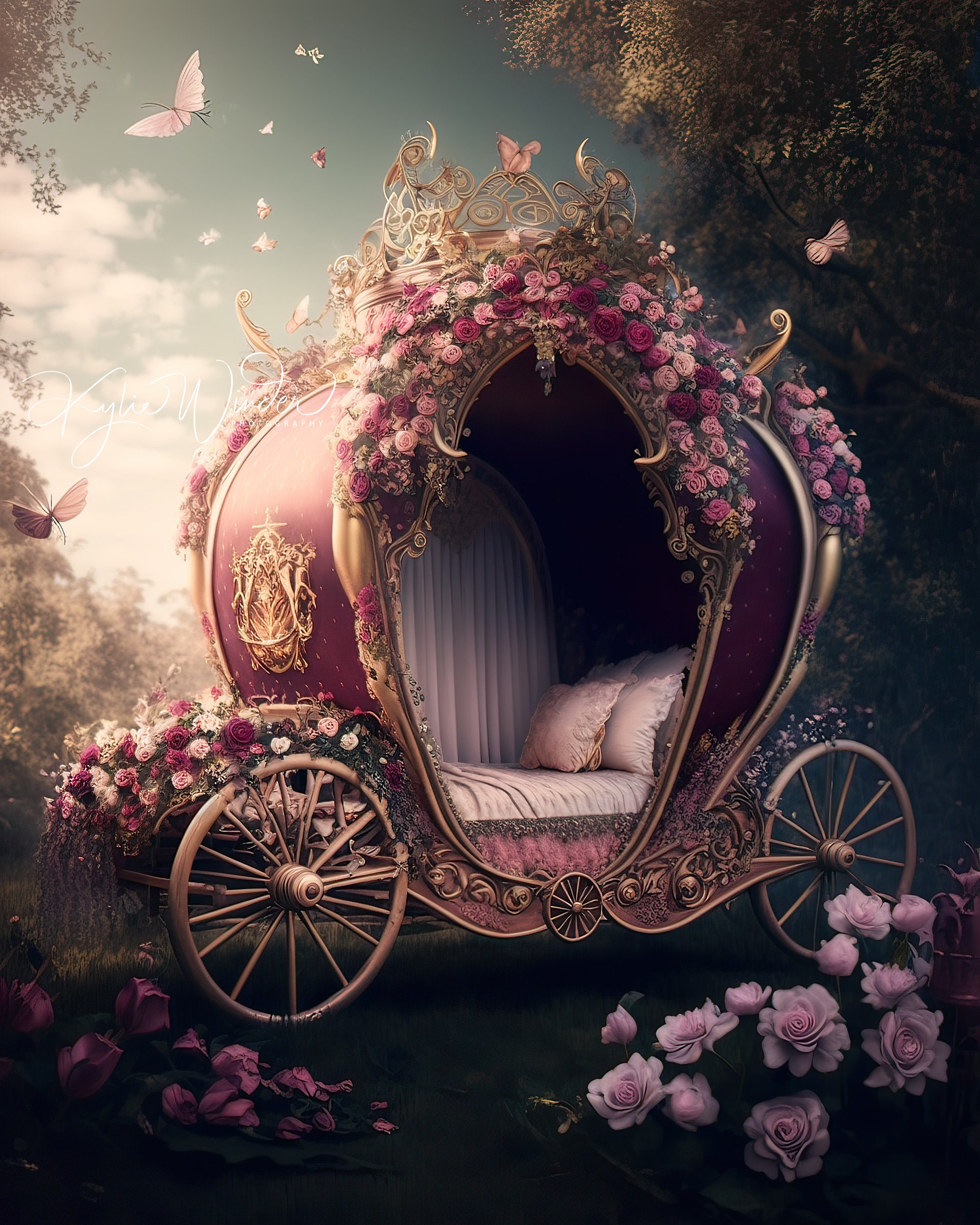 Princess Carriage Digital Backdrop Set: Newborn Photography (PNG) - Etsy