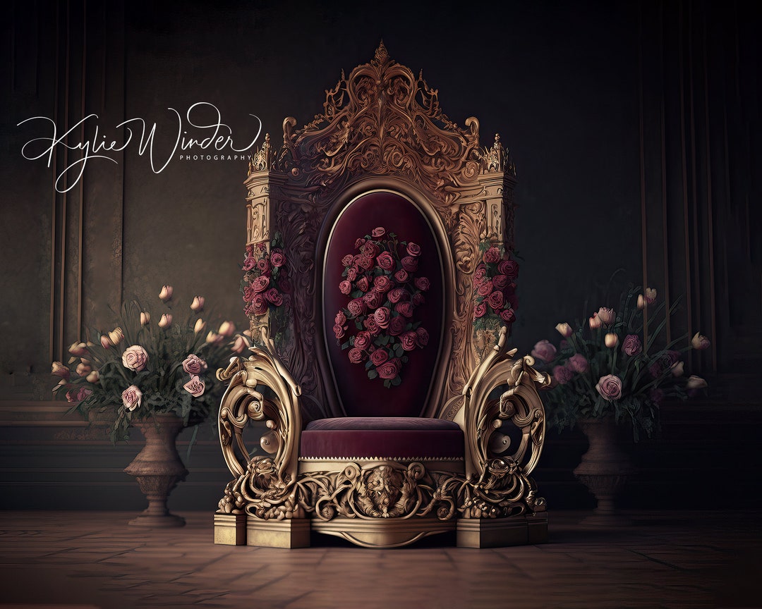 10 Gold Digital Backdrop, Digital Thrones, Throne Digital Backdrop ...